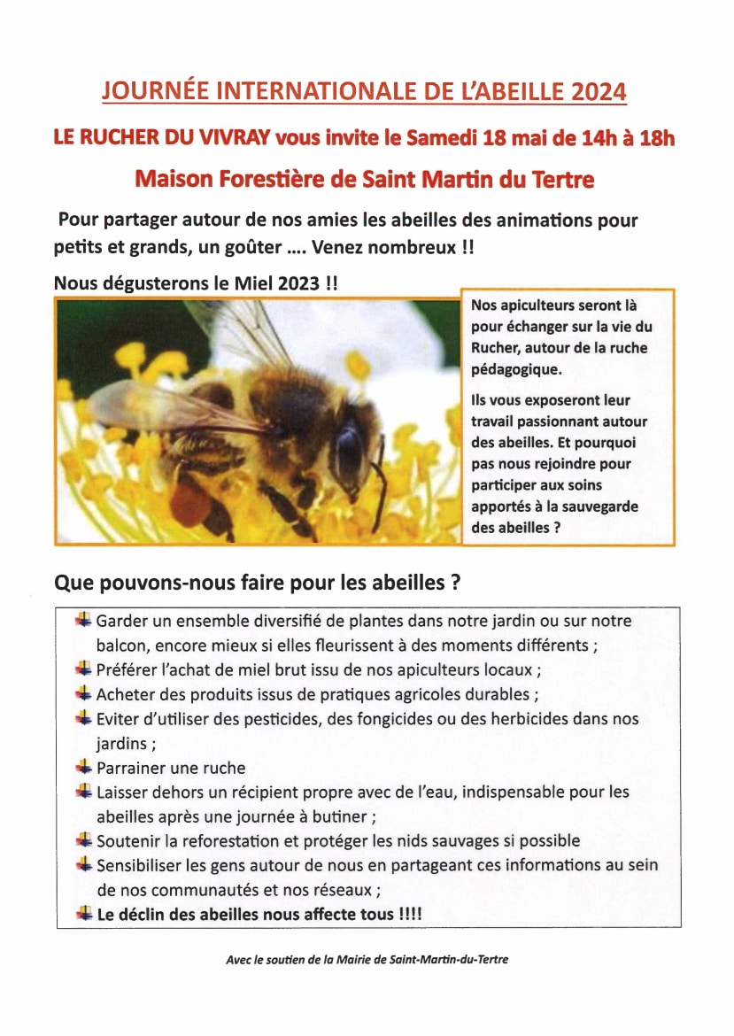Journée internationale de l’abeille 2024 - Saint-Martin-du-Tertre
